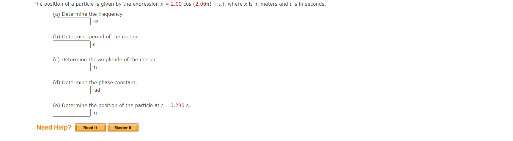 Solved The position of a particle is given by the expression | Chegg.com