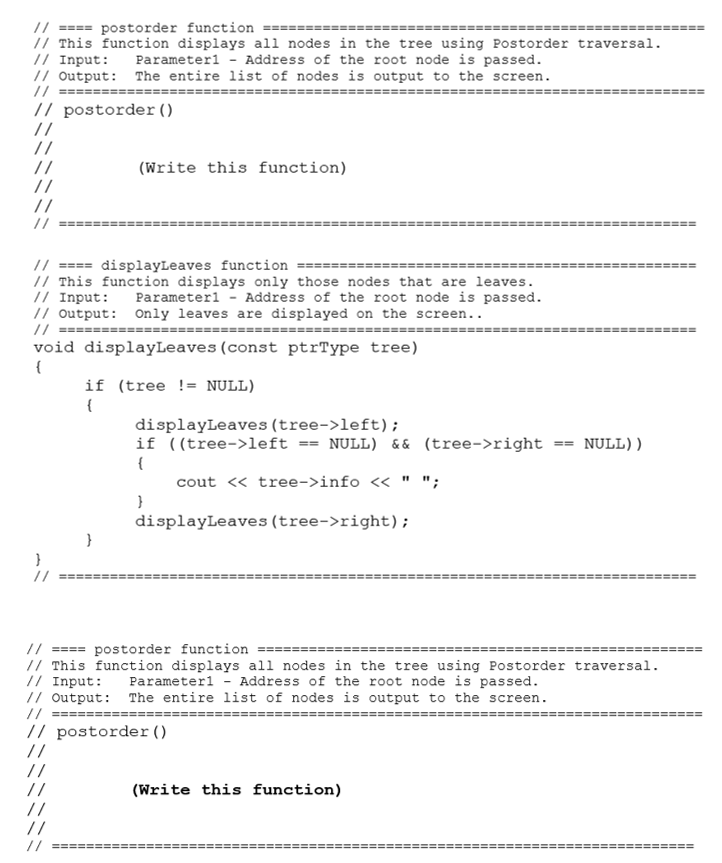 Solved BST implementation (using a struct) 1.) Copy and | Chegg.com