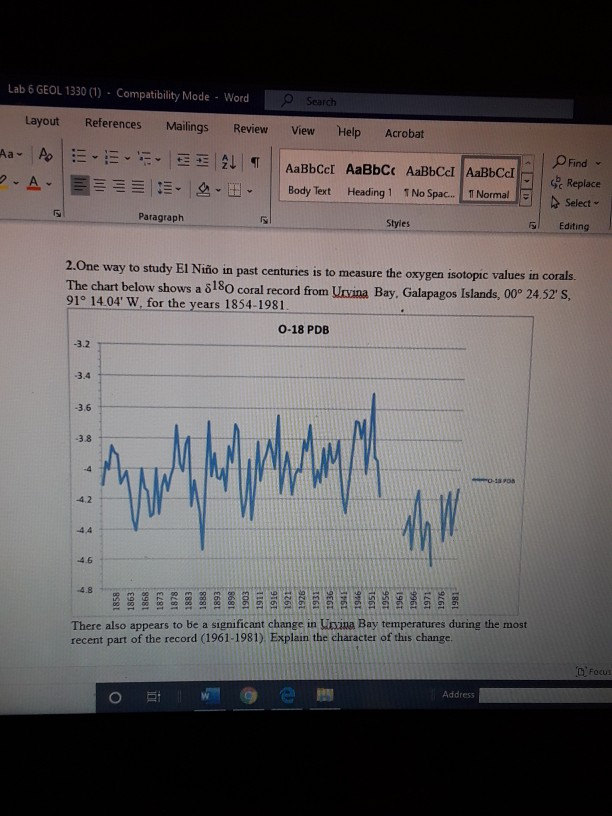 Solved Lab 6 Geol 1330 1 Compatibility Mode Word