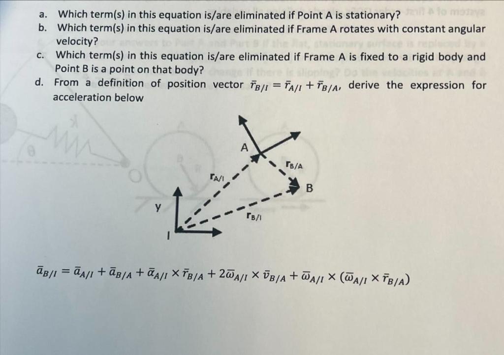 Solved Point B has a position vector with respect to the | Chegg.com