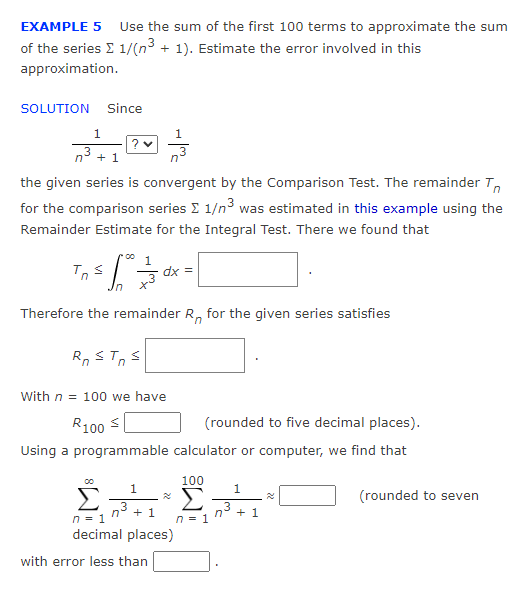 Solved EXAMPLE 5 Use the sum of the first 100 terms to | Chegg.com