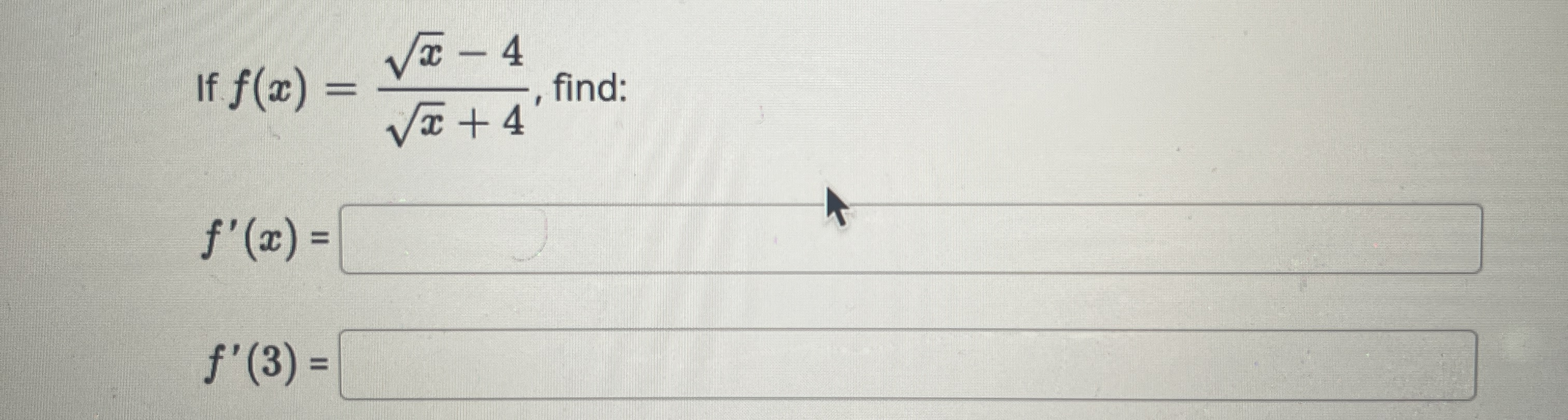 Solved If f(x)=x2-4x2+4, ﻿find:f'(x)=f'(3)= | Chegg.com