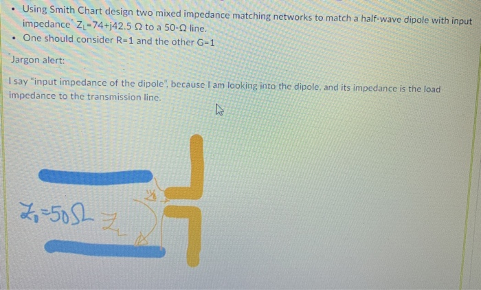 . Using Smith Chart design two mixed impedance | Chegg.com