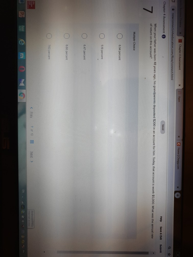 Solved: Chapter 4 Assessment X Apps X C Home | Chegg.com N... | Chegg.com