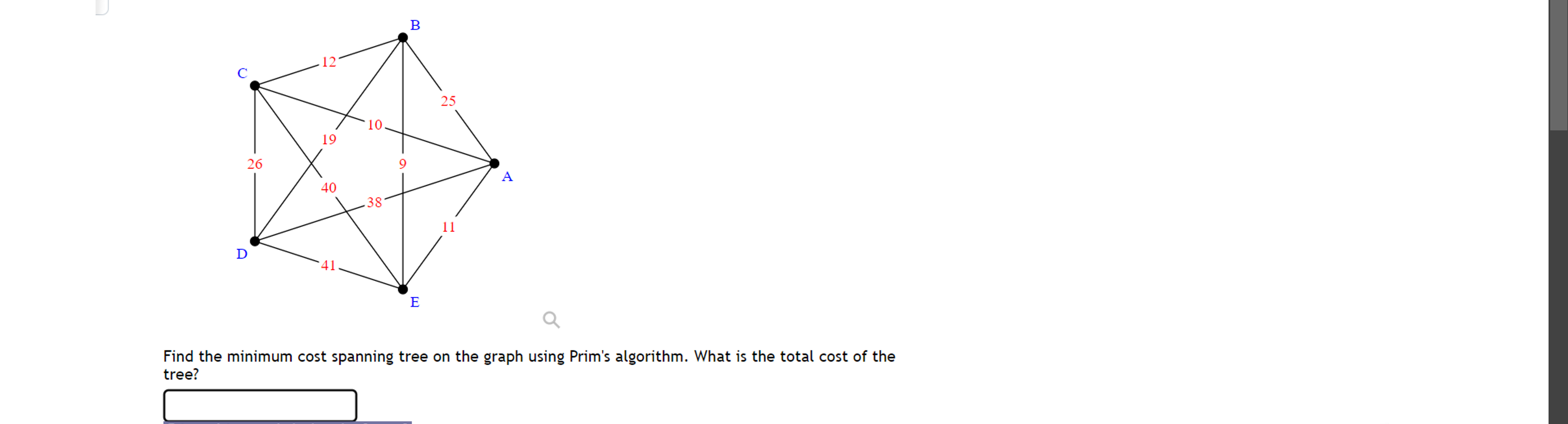 Solved Find The Minimum Cost Spanning Tree On The Graph