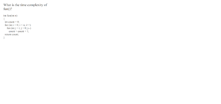 Solved What Is The Time Complexity Of Fund Int Funint 7896