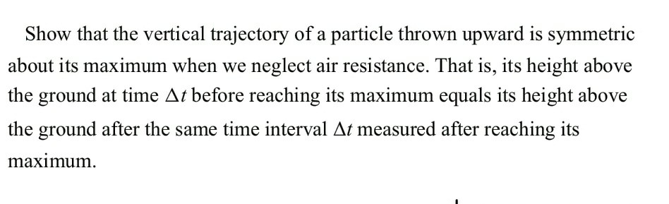 Solved the vertical trajectory of a particle thrown upward | Chegg.com