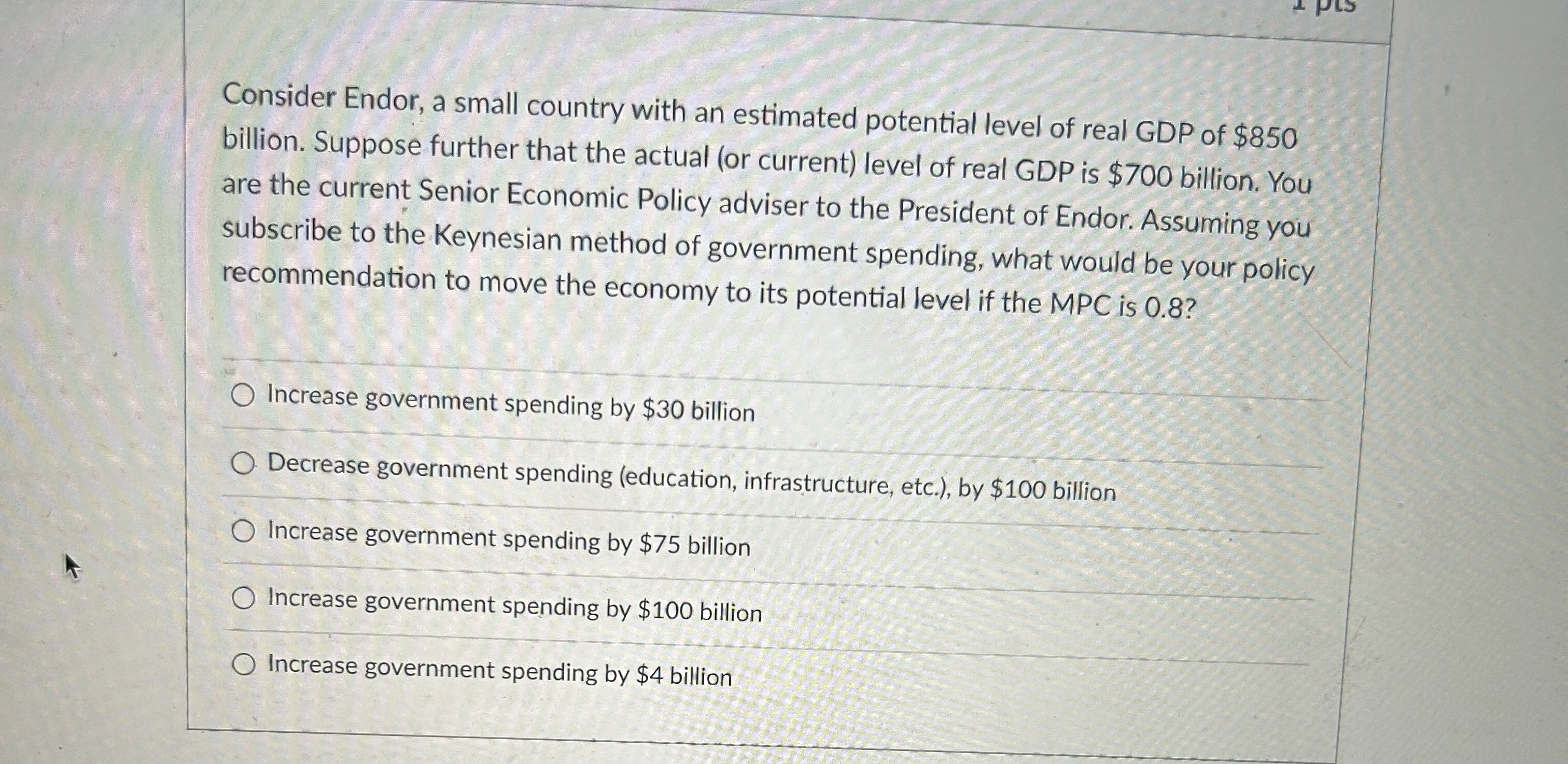 Solved Consider Endor, a small country with an estimated | Chegg.com