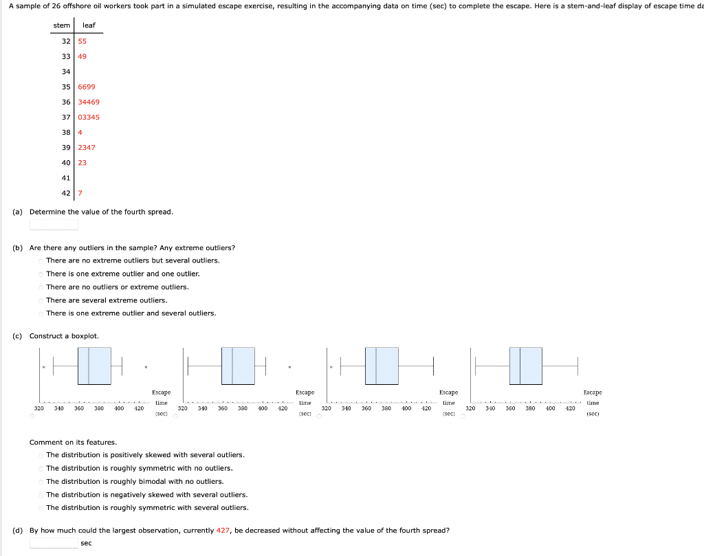 Solved (a) Determine the value of the fourth spread. (b) Are | Chegg.com