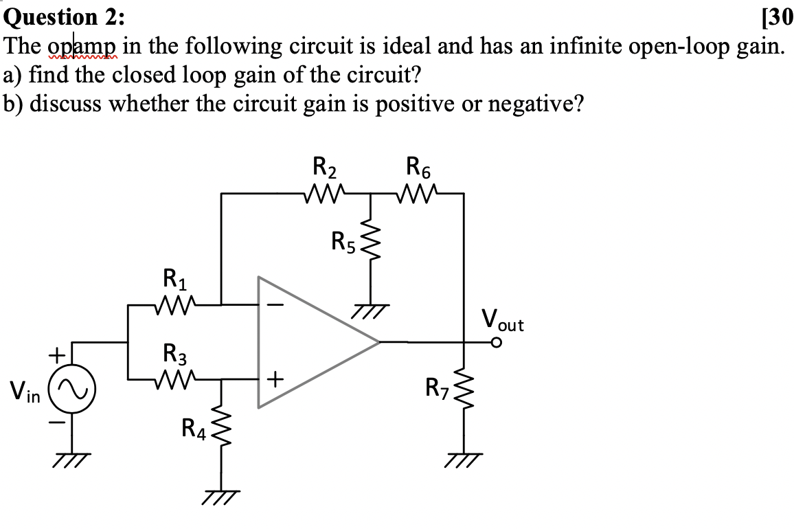 Solved Question 2: [30 The opamp in the following circuit is | Chegg.com