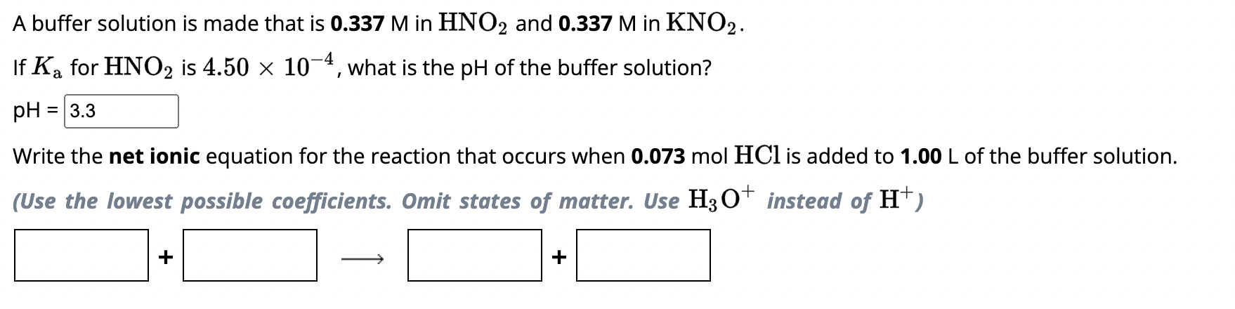 Solved A buffer solution is made that is 0.337M in HNO2 and | Chegg.com