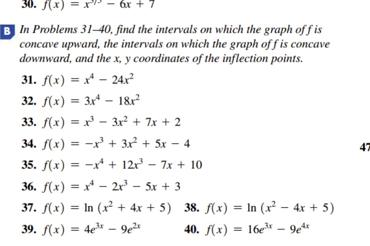 Solved 30. f(x)=x3/3−6x+7 In Problems 31-40, find the | Chegg.com