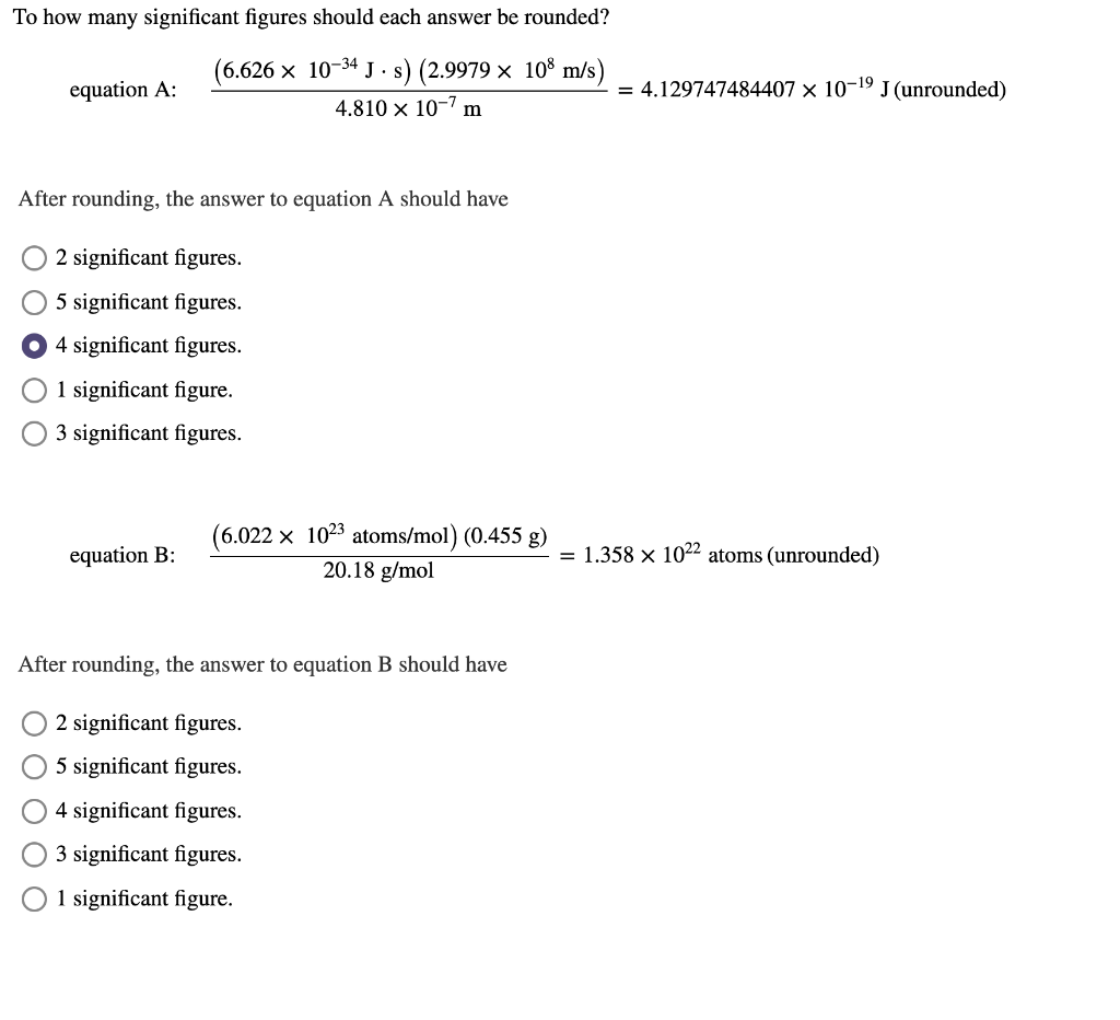 Solved To how many significant figures should each answer be | Chegg.com