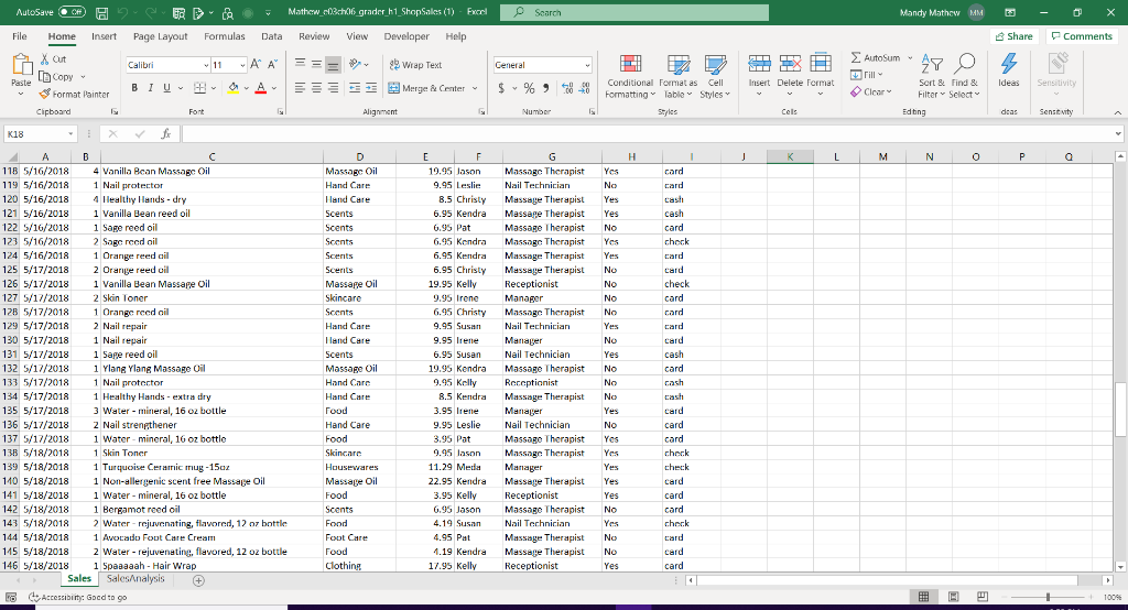 Solved 1 Start Excel. Open the downloaded Excel file named | Chegg.com