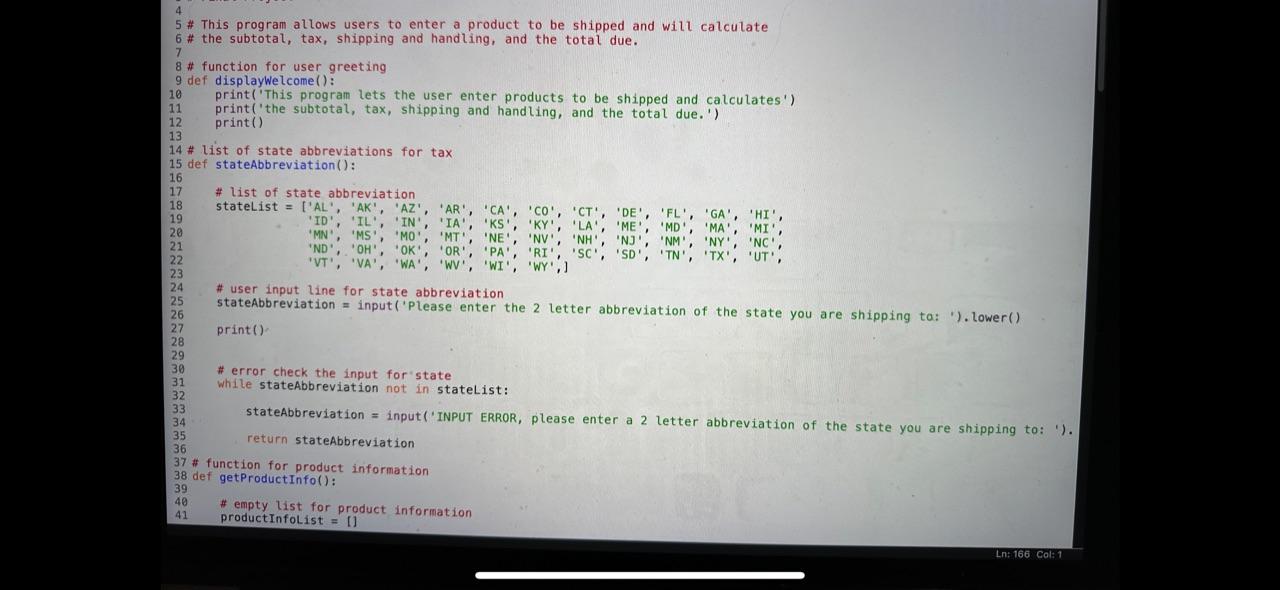 Solved 5 \# This program allows users to enter a product to | Chegg.com