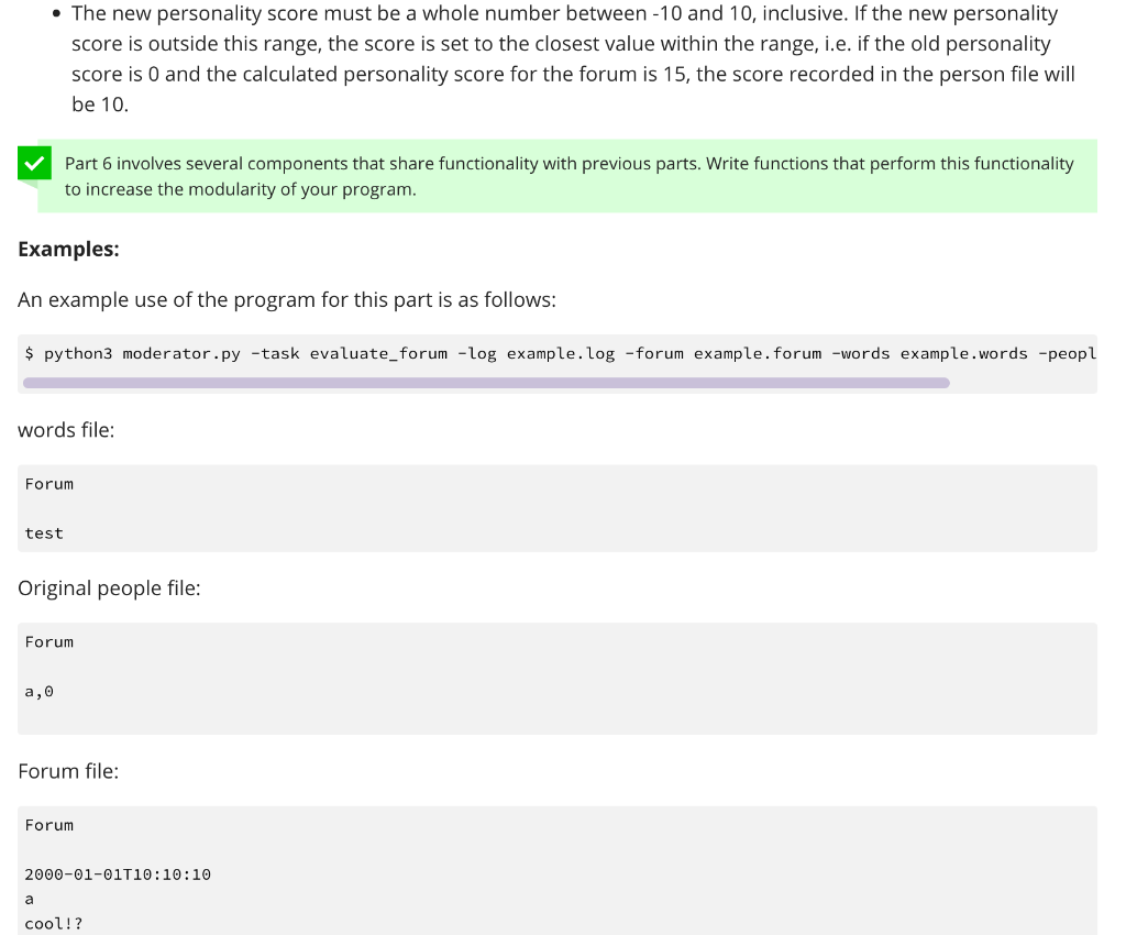 Your task is to create a program called moderator.py | Chegg.com