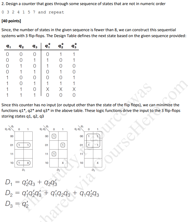 Solved 92 2. Design a counter that goes through some | Chegg.com