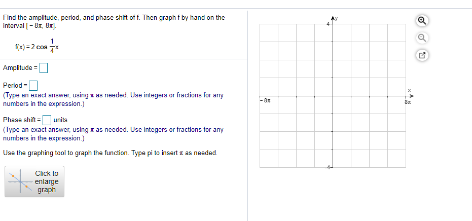 Solved Find the amplitude, period, and phase shift off. Then | Chegg.com