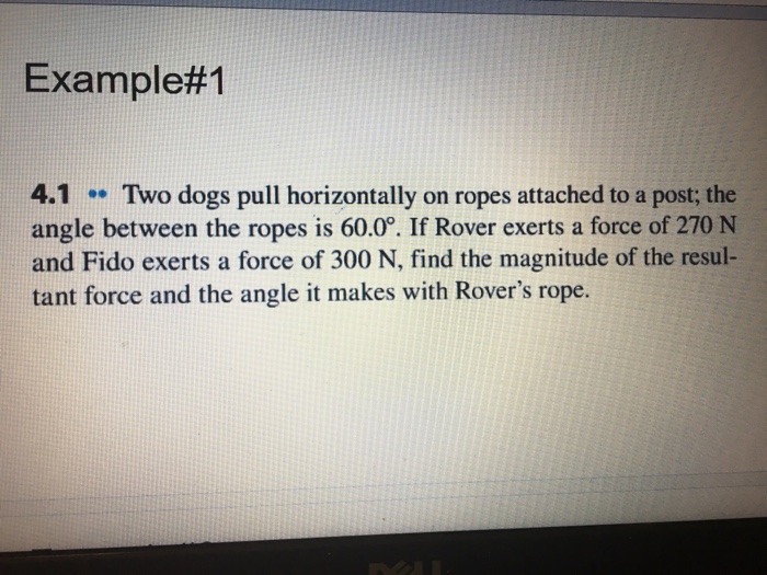 Solved Example#1 4.1Two dogs pull horizontally on ropes | Chegg.com