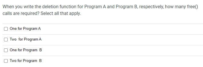 Solved Consider the given Program A and Program B. Answer | Chegg.com