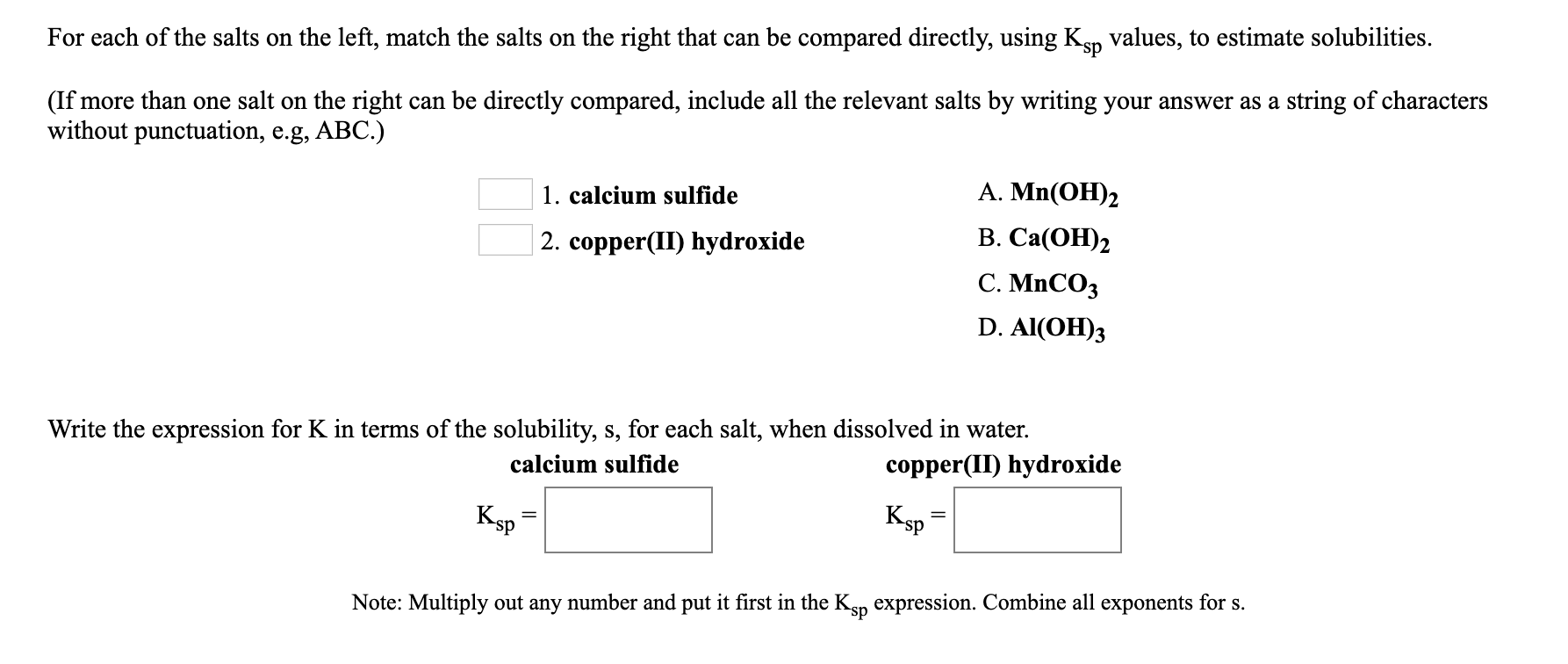 Consider these compounds: A. BaCr04 B. Ag2S C. CaCO3 | Chegg.com