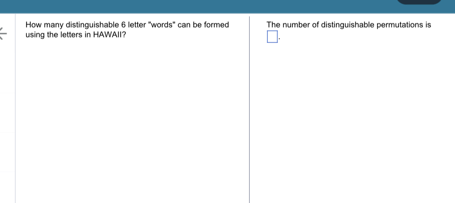 Solved How many distinguishable 6 letter "words" can be | Chegg.com