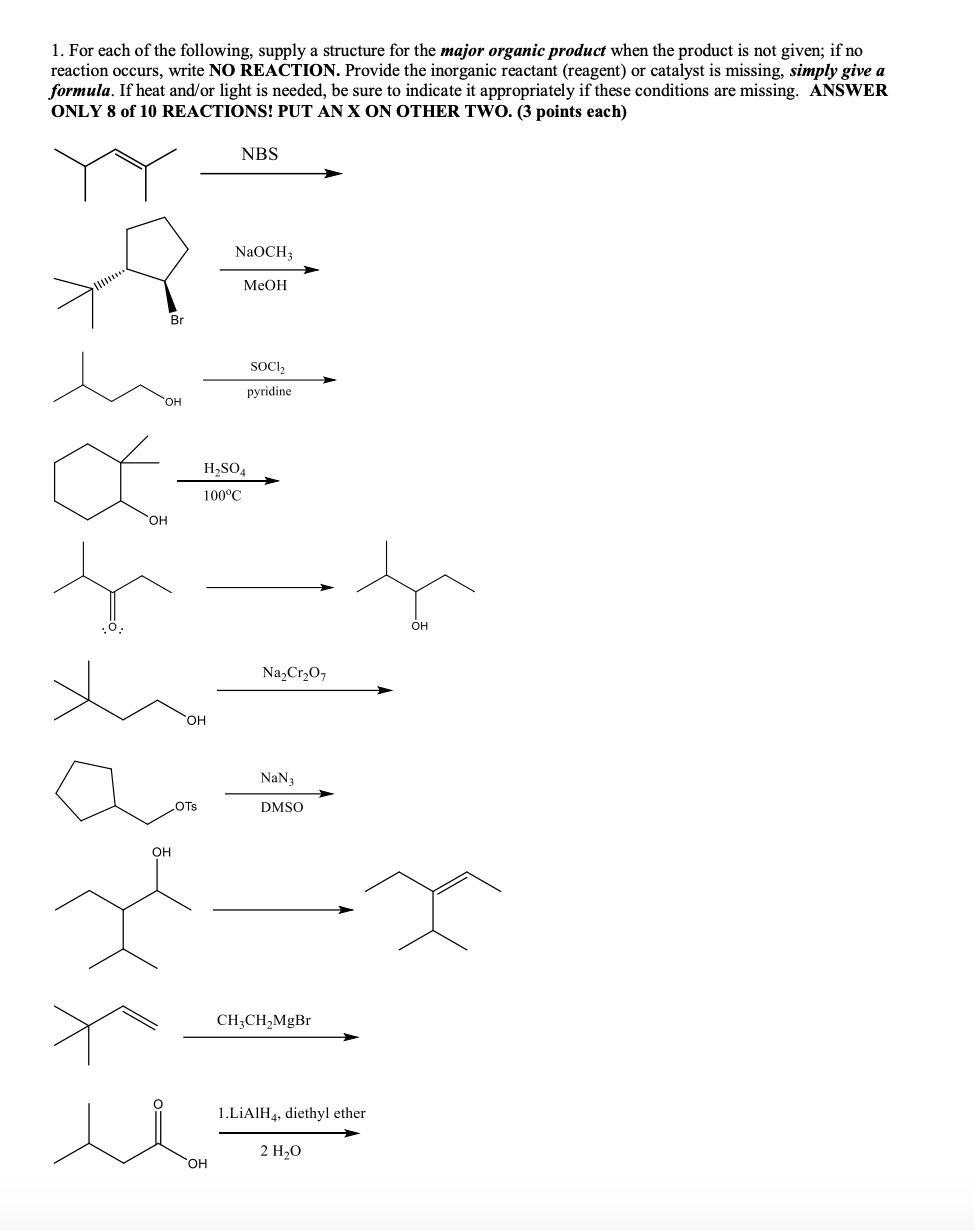 Solved 1. For each of the following, supply a structure for | Chegg.com