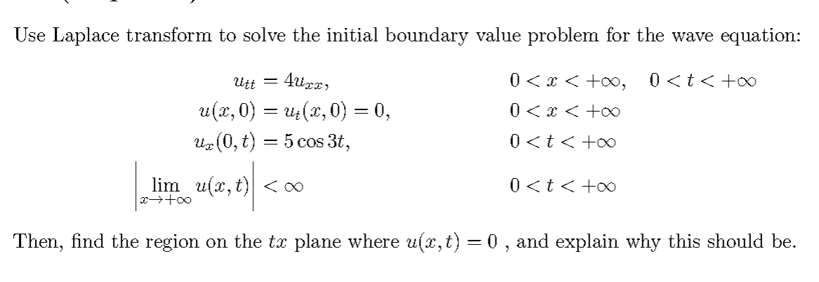 Solved Use Laplace transform to solve the initial boundary | Chegg.com