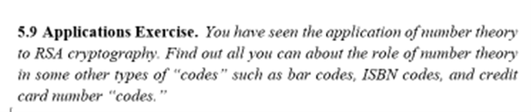 Solved You have seen the application of number theory to | Chegg.com