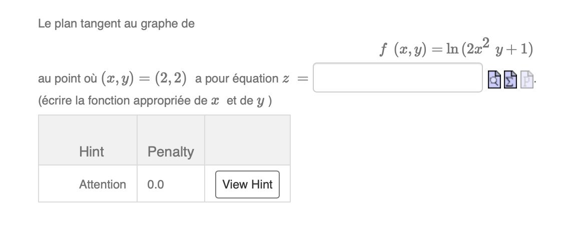 Solved the tangent plane to the graph of f(x,y)= ln(2x2y+1) | Chegg.com