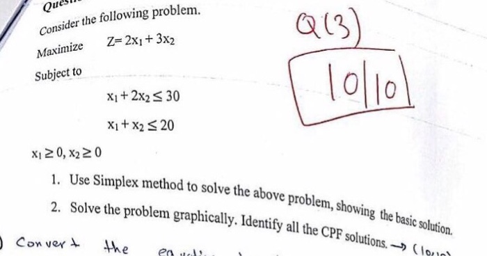 Solved Consider the following problem. Maximize Z = 2x_1 + | Chegg.com
