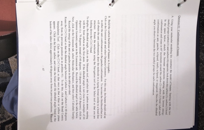 Solved A. Using your molecular modeling kit, construct the | Chegg.com