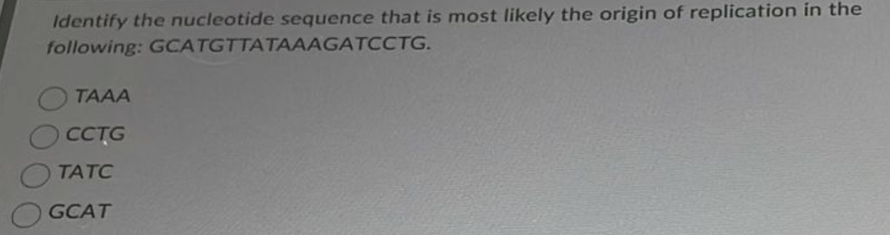 Solved Identify the nucleotide sequence that is most likely | Chegg.com