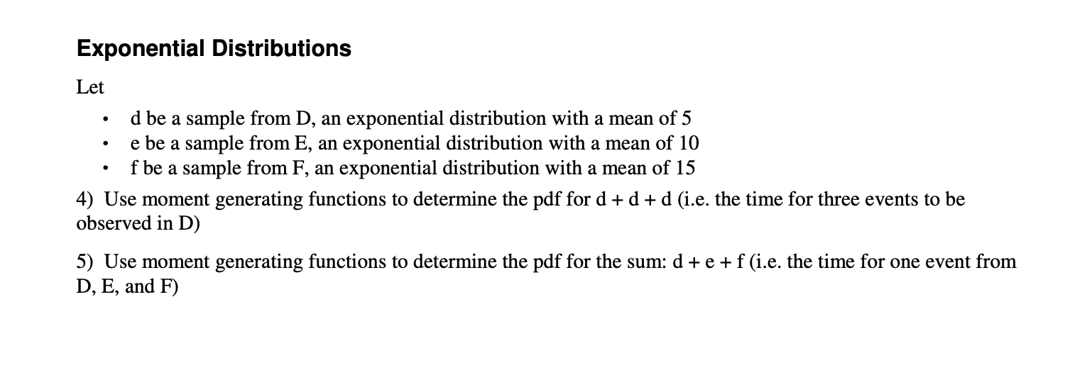 Solved Exponential Distributions Let . . d be a sample from | Chegg.com
