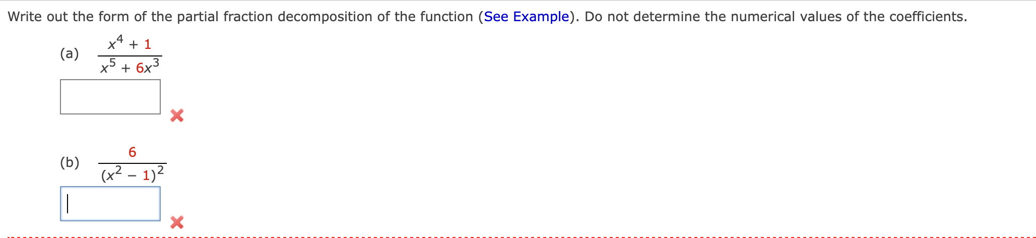 Solved Write Out The Form Of The Partial Fraction 4208