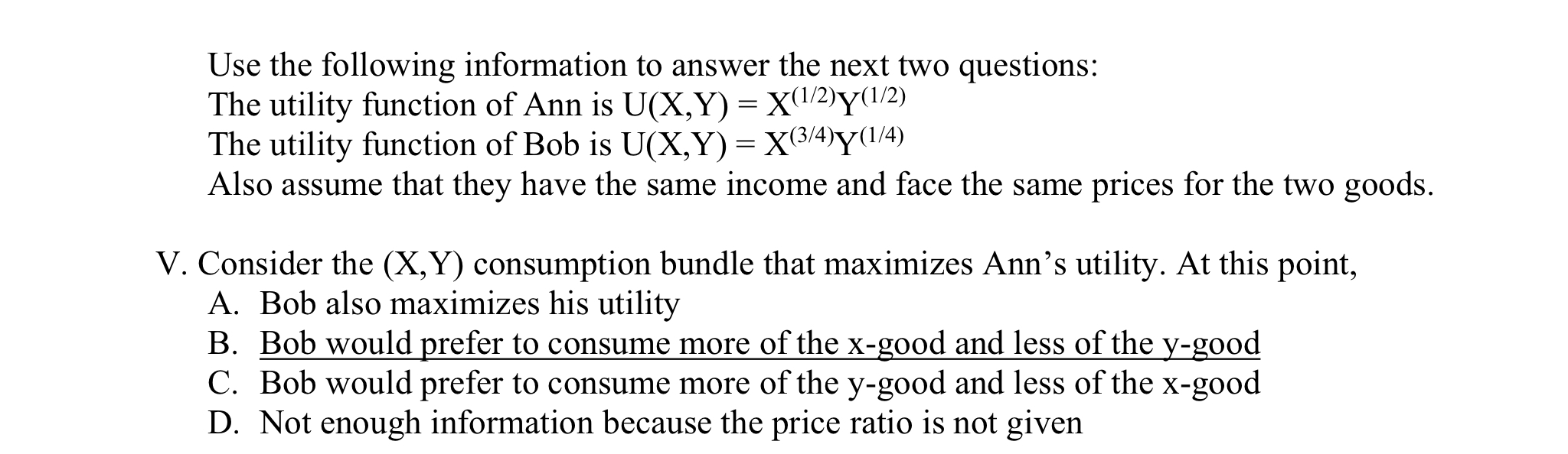Solved Use the following information to answer the next two | Chegg.com