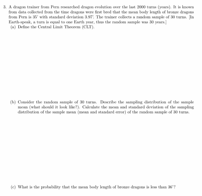 Solved A dragon trainer from Pern researched dragon | Chegg.com