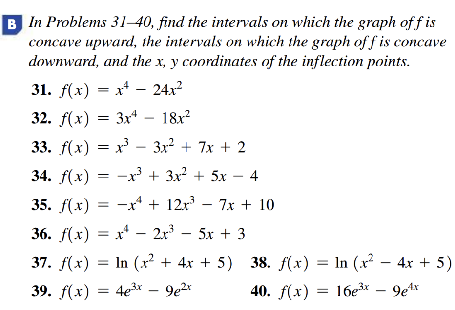 Solved In Problems 31-40, find the intervals on which the | Chegg.com