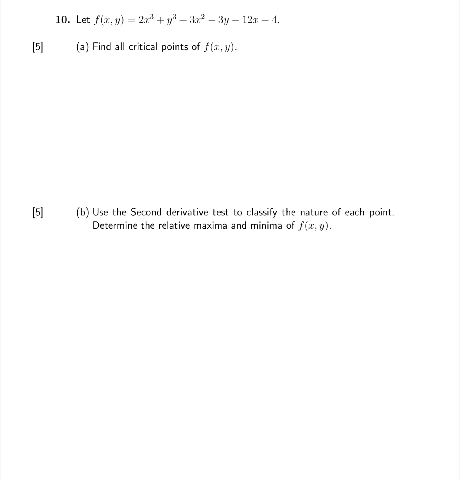 Solved Let F x Y 2 X 3 y 3 3 X 2 3 Y 12 X 4 Chegg