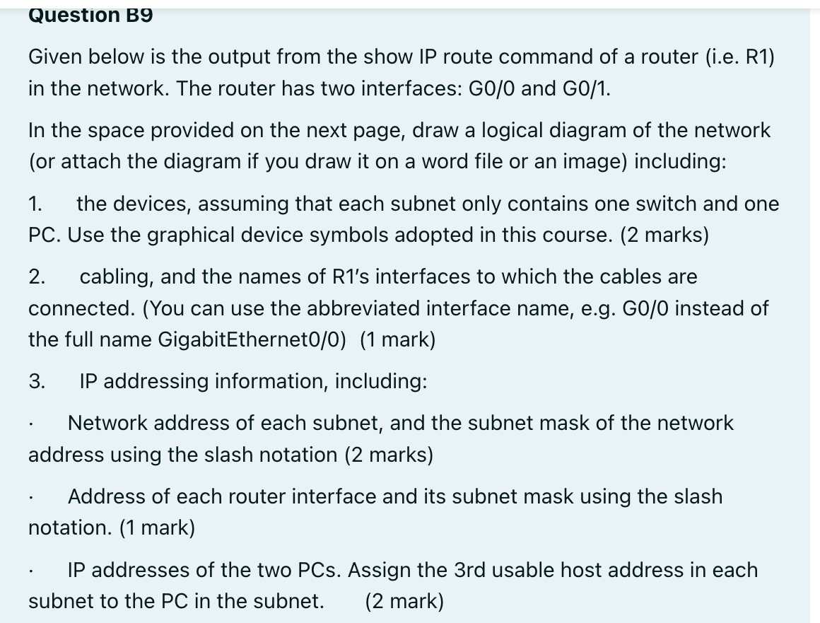 Solved Given below is the output from the show IP route | Chegg.com