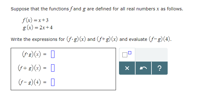 Solved Suppose that the functions fand g are defined for all | Chegg.com