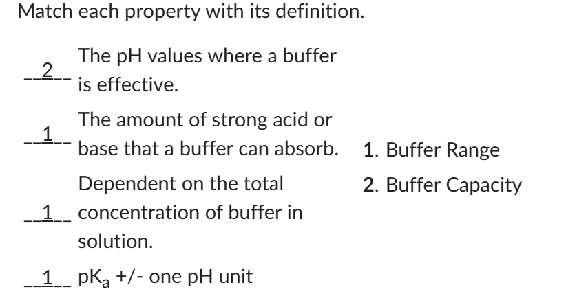 Solved Match each property with its definition.2The pH | Chegg.com