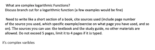 Solved What are complex logarithmic Functions? Discuss | Chegg.com