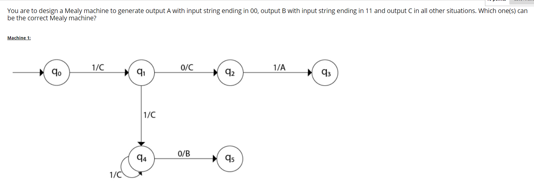 Solved You are to design a Mealy machine to generate output | Chegg.com