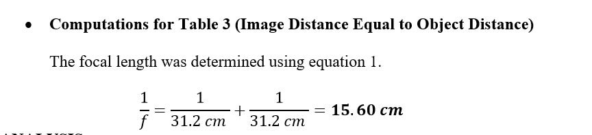 Solved Table 1. Object Distance Greater than Image Distance | Chegg.com