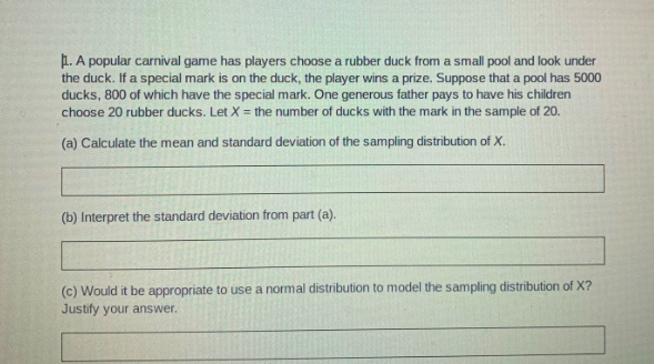 Solved 1. A popular carnival game has players choose a | Chegg.com