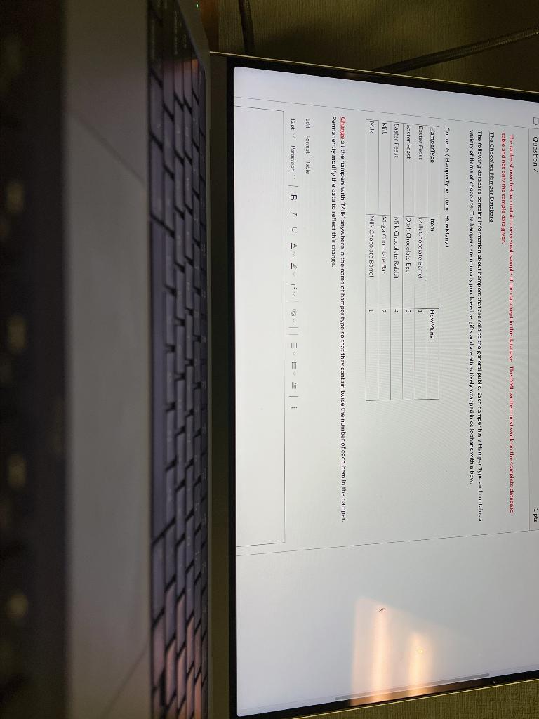 Solved Question 7 1 pts The tables shown below contain a | Chegg.com