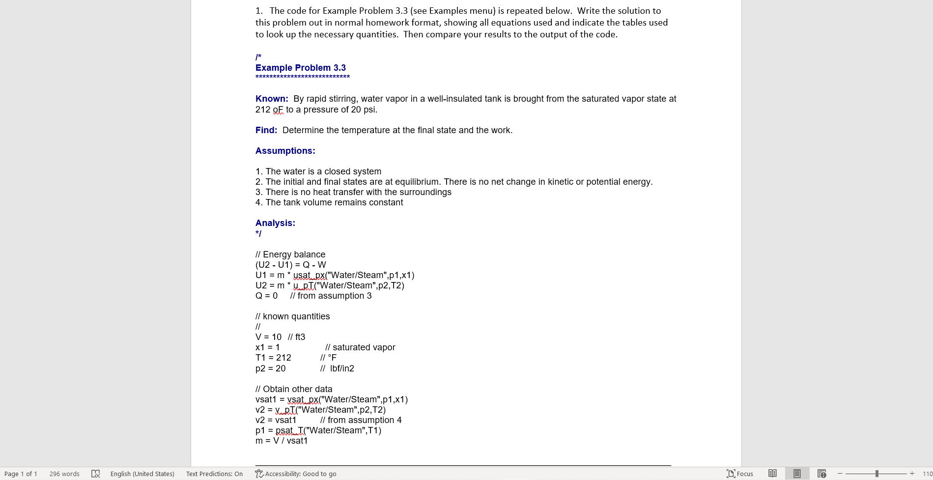 Solved 1. The code for Example Problem 3.3 (see Examples | Chegg.com