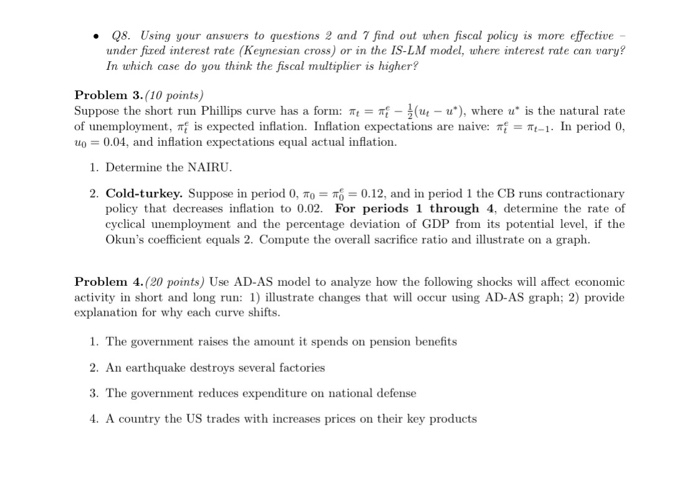Solved Problem 1.(20 points) Consider the Solow m Suppose | Chegg.com
