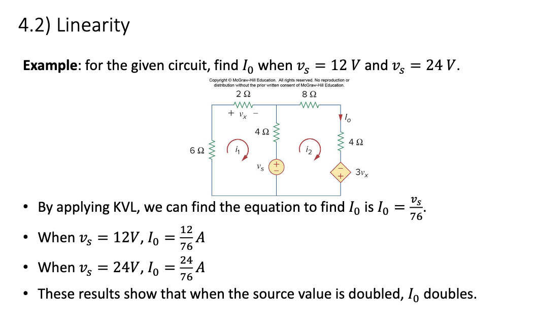 Solved Example: for the given circuit, find I0 when vs=12 V | Chegg.com